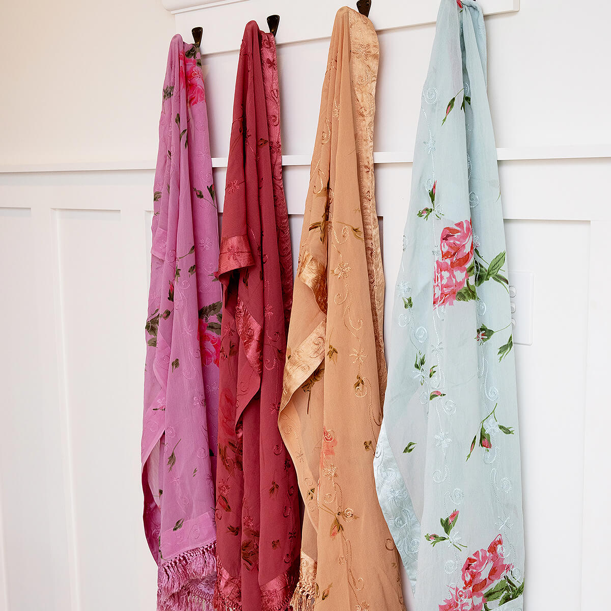 Chiffon Floral Shawl – Angads